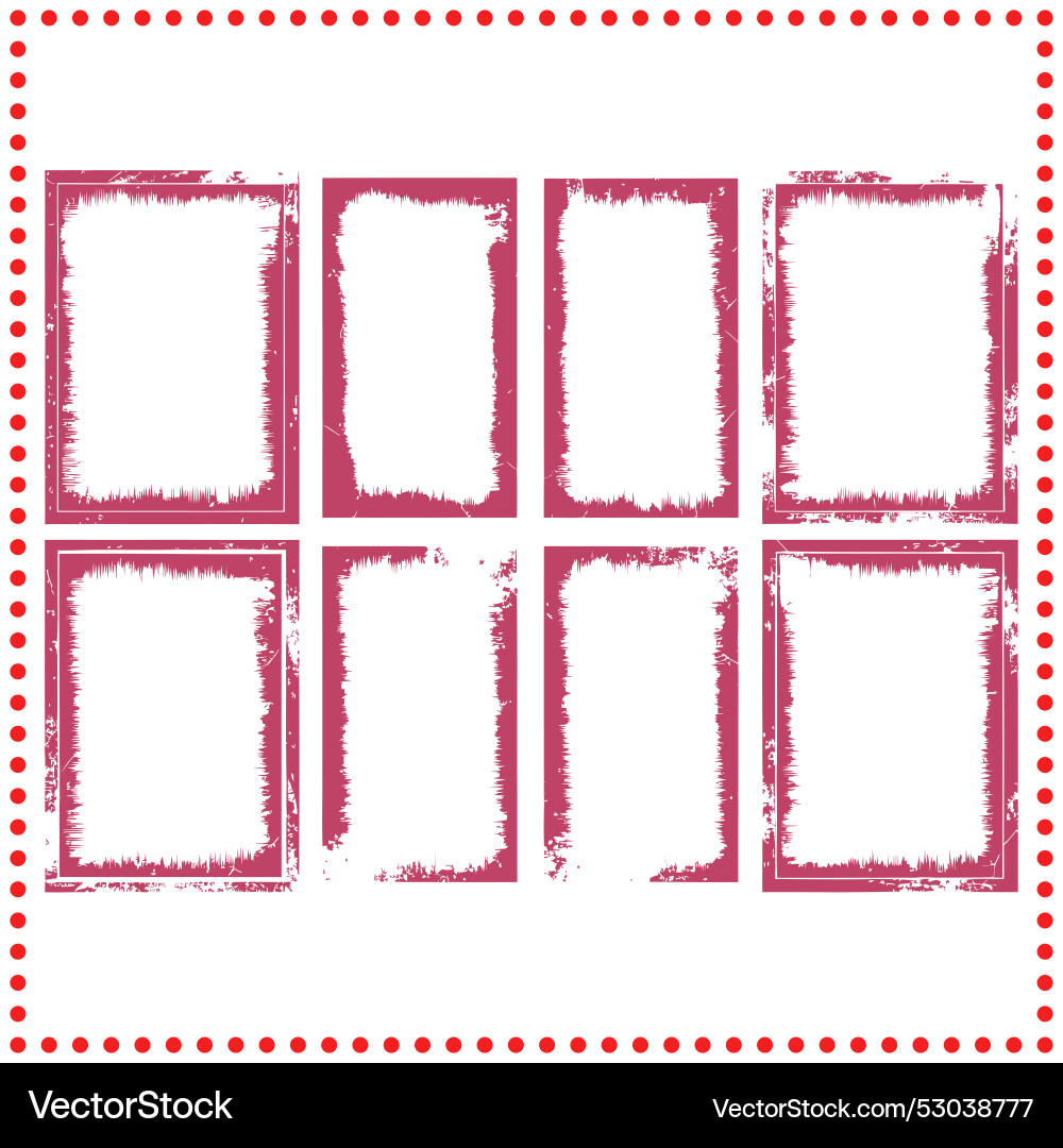 Distressed decorative borders grunge frame set Vector Image