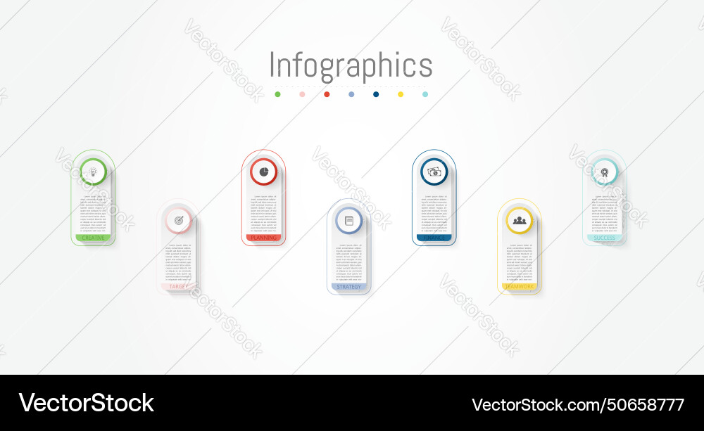 Infographic 7 options design elements Royalty Free Vector