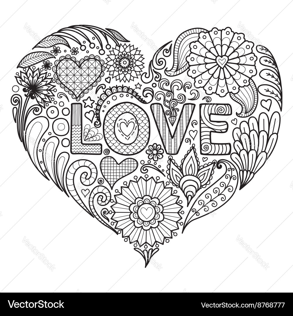 Love in heart shape Royalty Free Vector Image - VectorStock