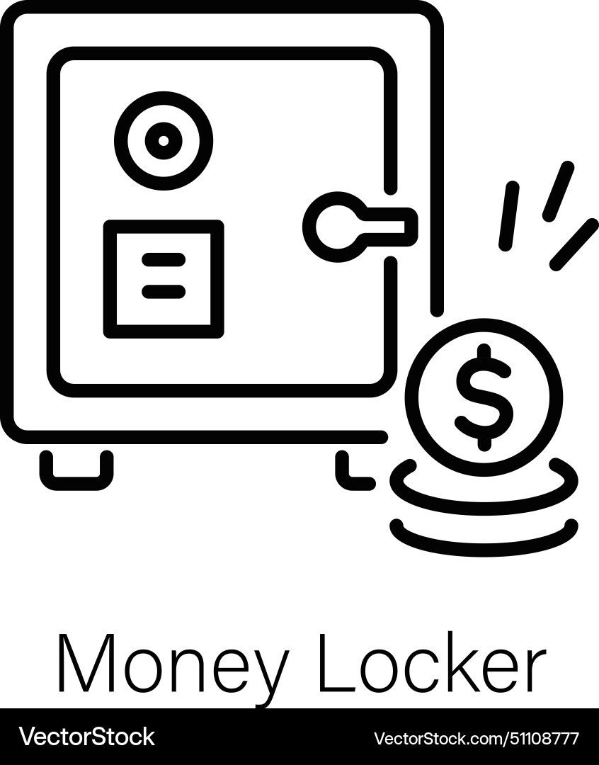 Money locker Royalty Free Vector Image - VectorStock