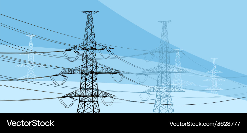 Power lines Royalty Free Vector Image - VectorStock