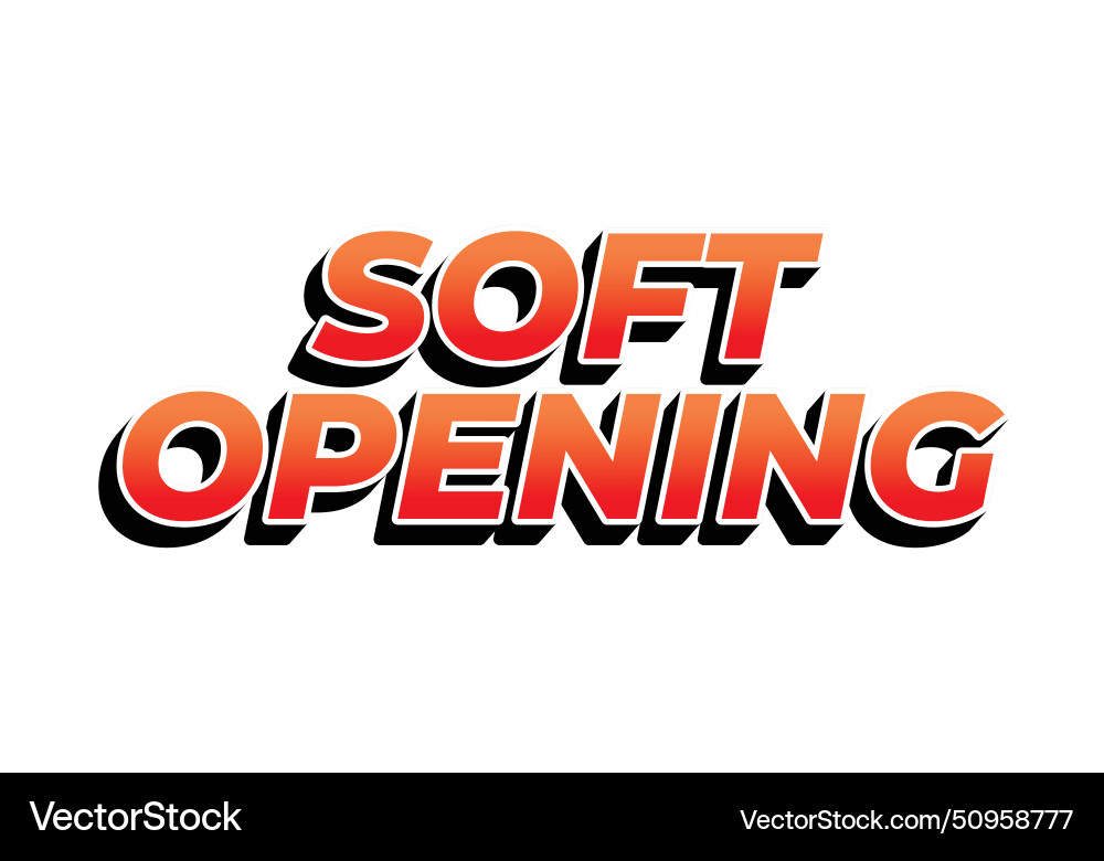 Soft opening text effect in 3d look and eye Vector Image