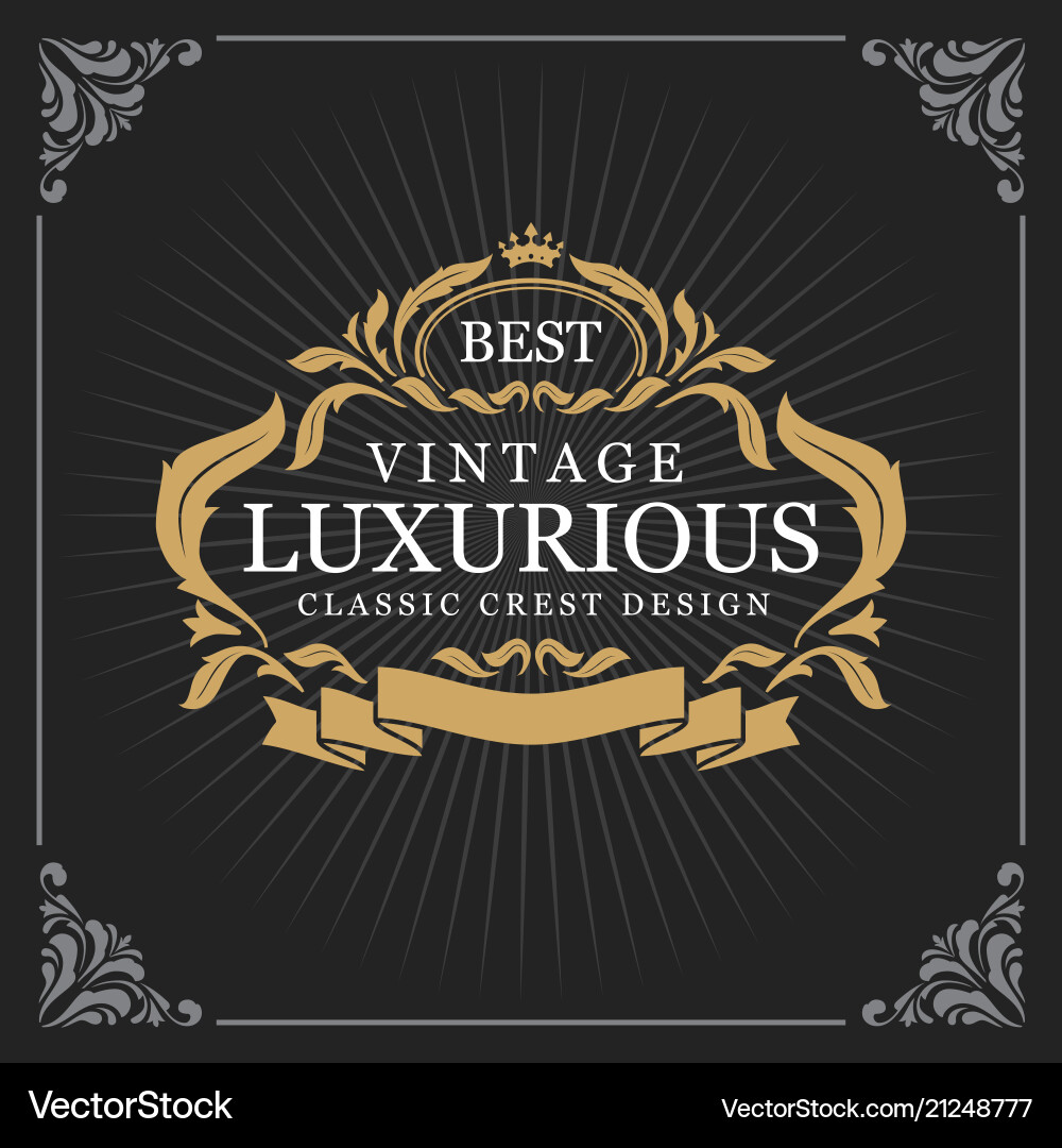 Vintage luxury monogram banner template design Vector Image