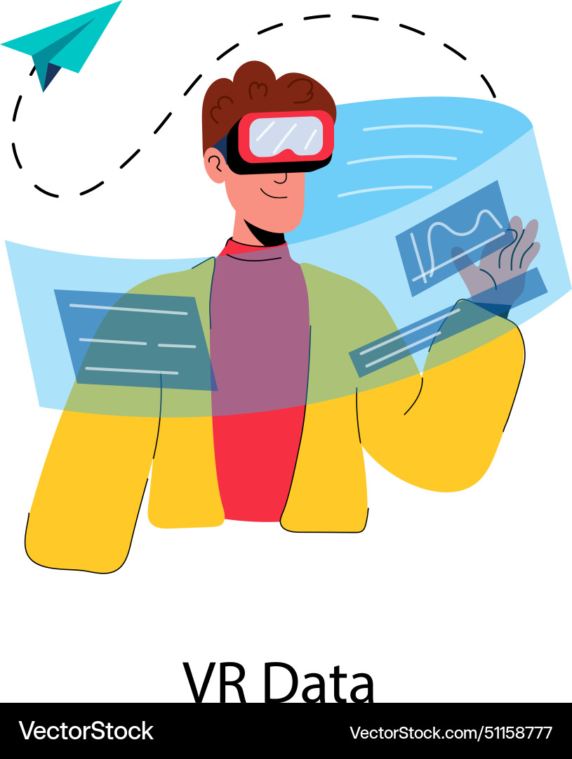 Vr data Royalty Free Vector Image - VectorStock