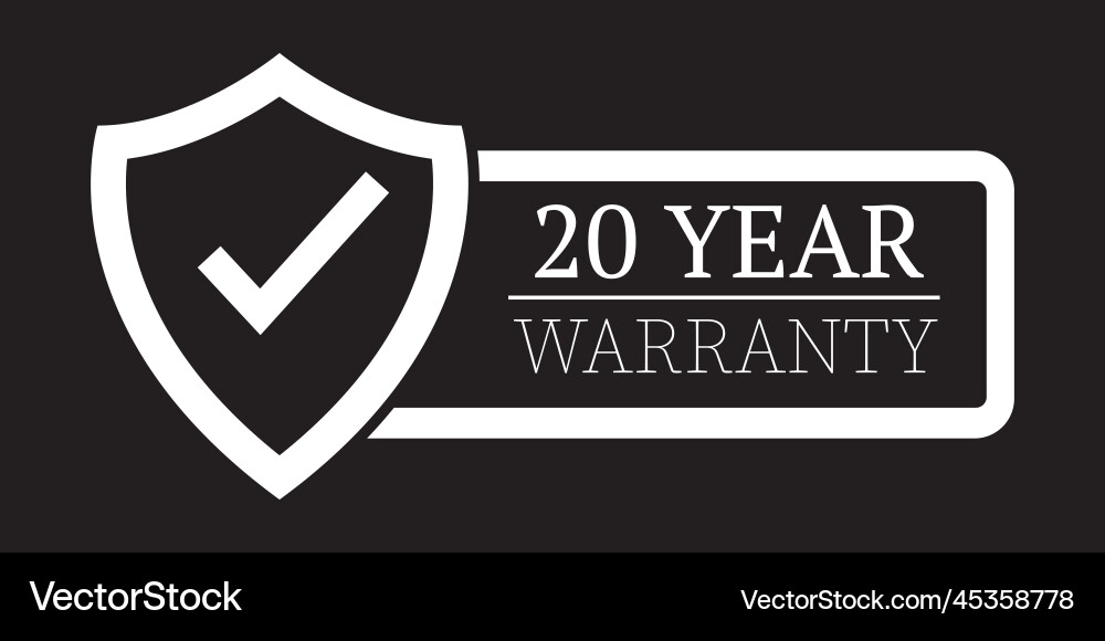 20 year warranty stamp on white background Vector Image