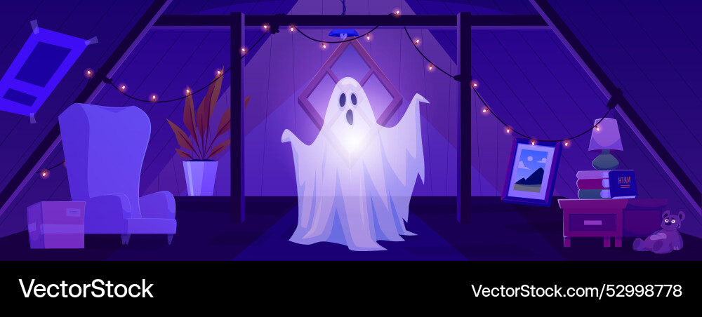 A funny screaming ghost Royalty Free Vector Image