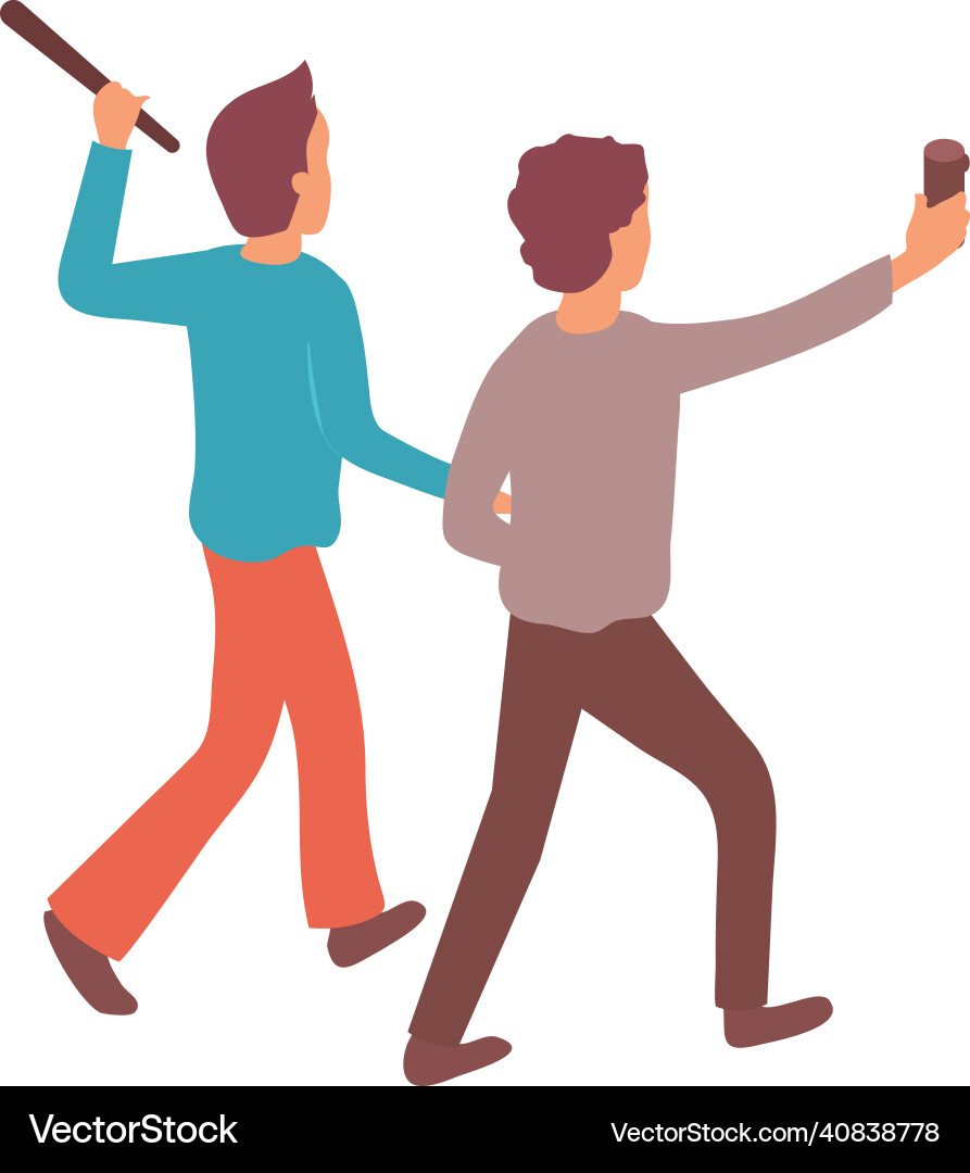 Aggressive protesters isometric composition Vector Image