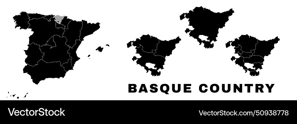 Basque country map autonomous community in spain Vector Image
