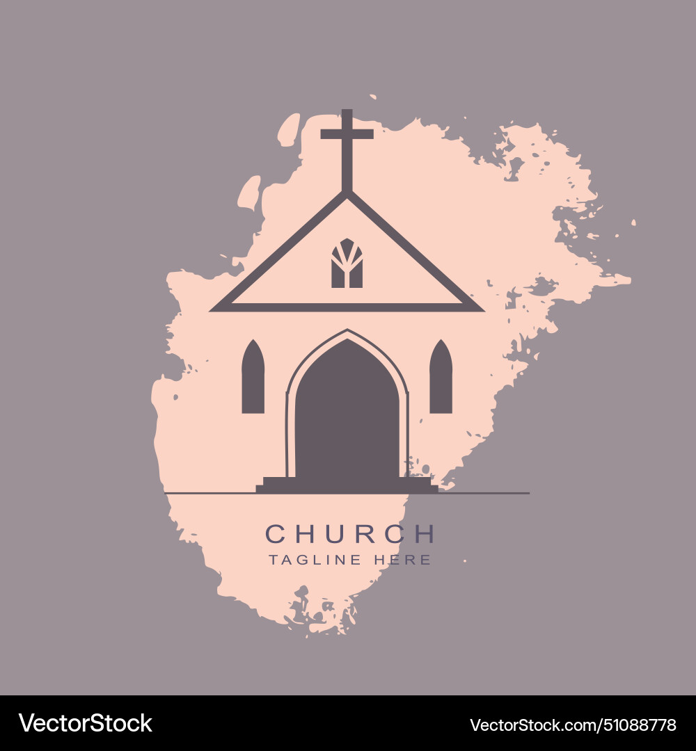 Church building emblem community worship unity Vector Image