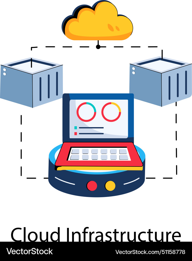 Cloud infrastructure Royalty Free Vector Image