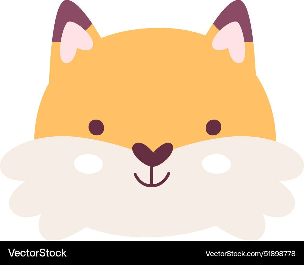 Fox cartoon face Royalty Free Vector Image - VectorStock