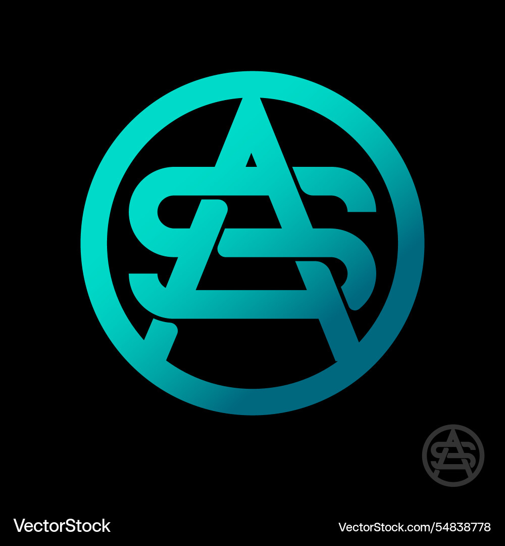 Letter a and s into o aso monogram Royalty Free Vector Image