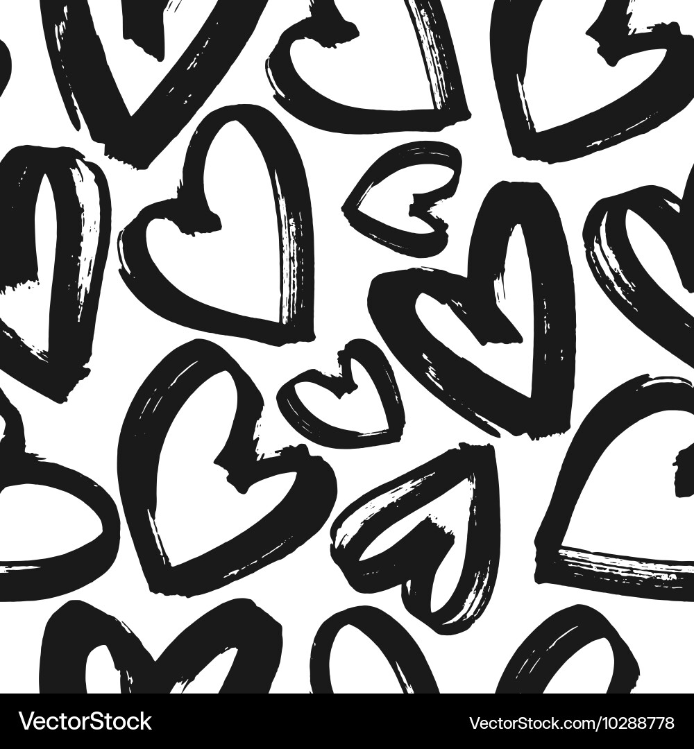 Monochrome Heart Pattern Royalty Free Vector Image