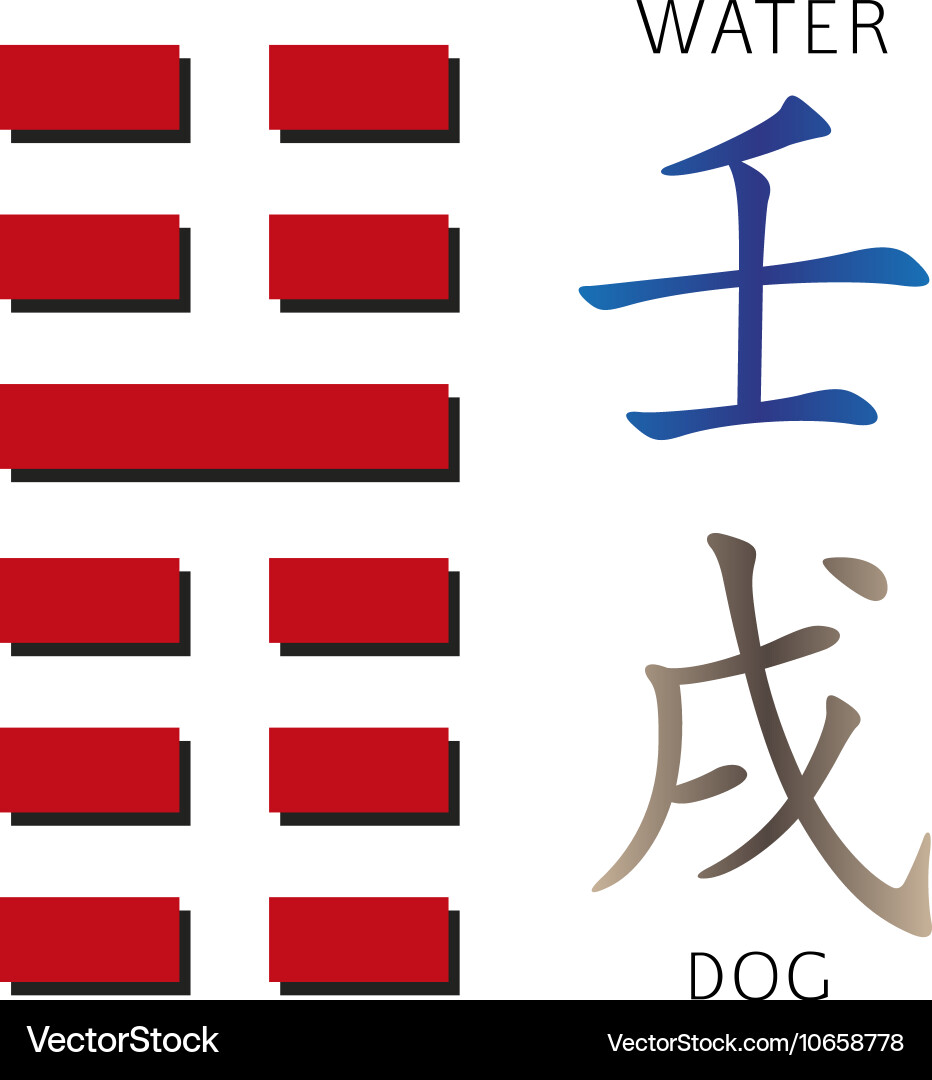 Symbol of i ching hexagram Royalty Free Vector Image