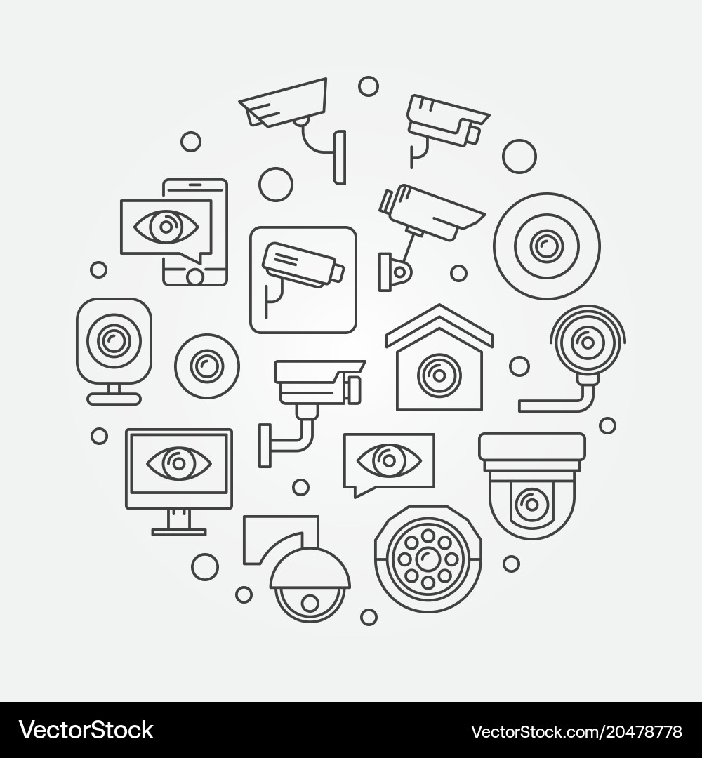 Video surveillance symbol cctv Royalty Free Vector Image