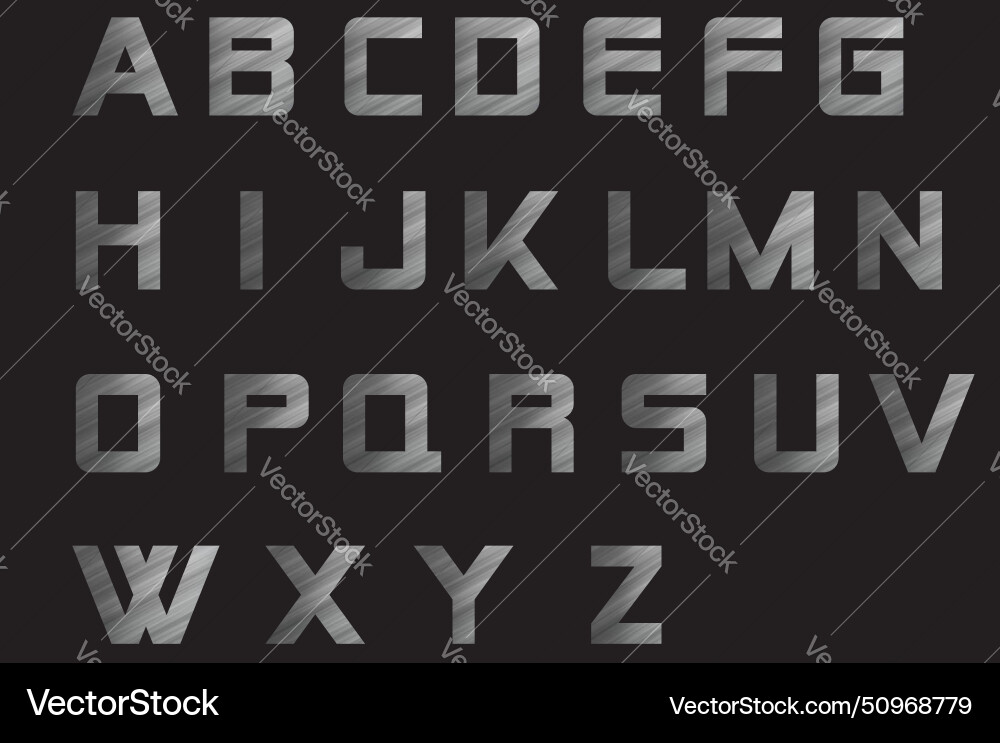 Bold english font letters a-z gradient color Vector Image