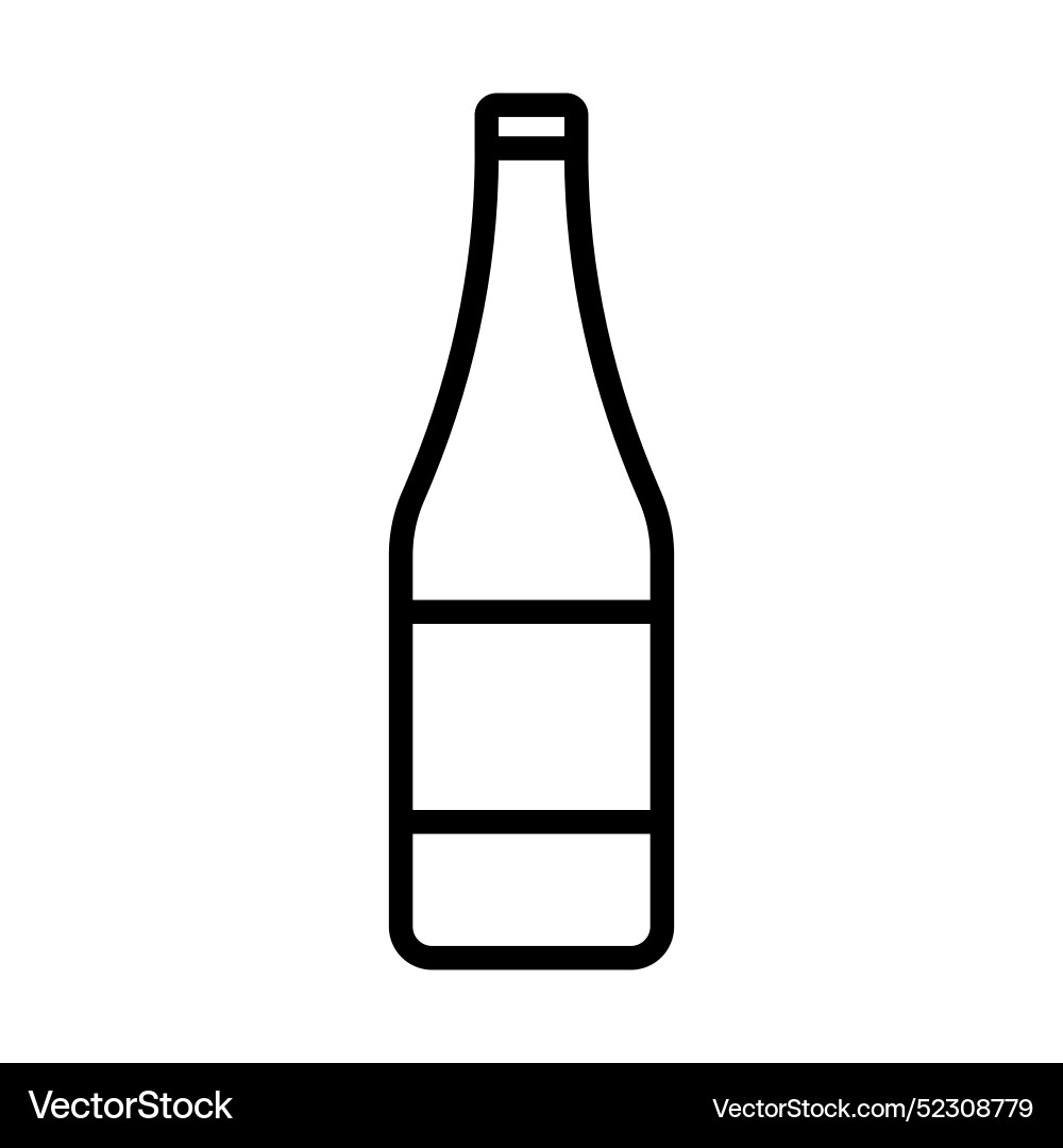 Bottle icon linear logo mark in black and white Vector Image