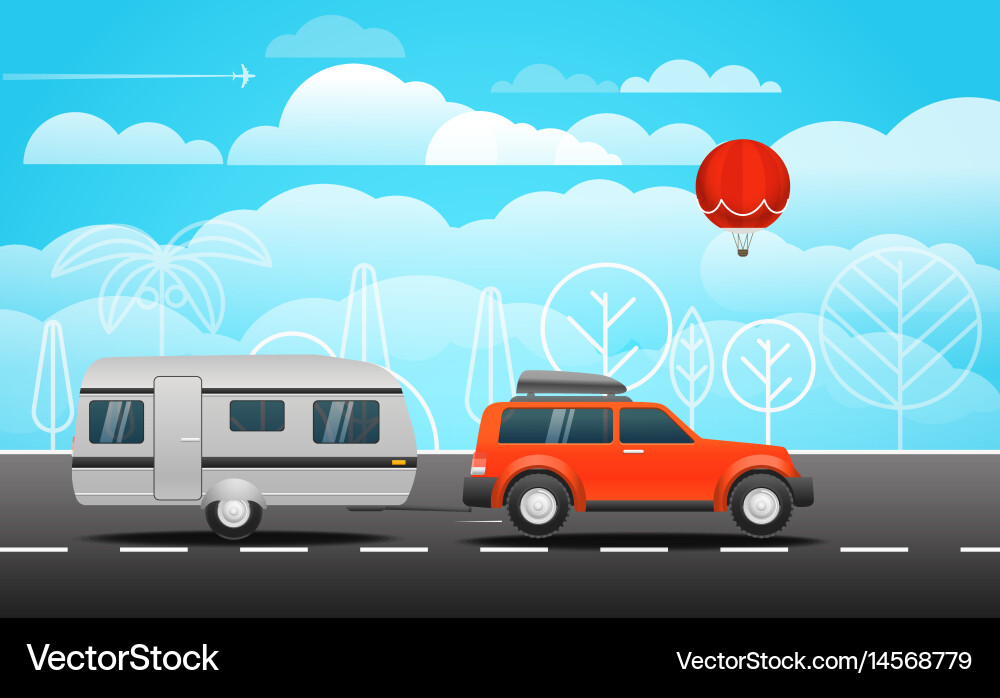Car on the way Royalty Free Vector Image - VectorStock