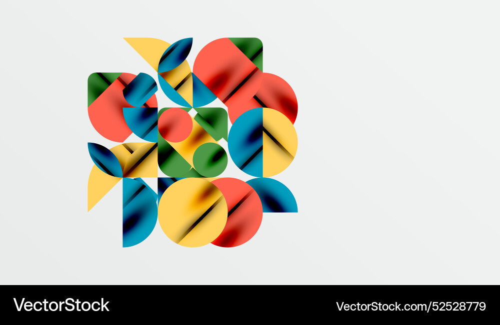 Color beautiful circles semi squares Royalty Free Vector