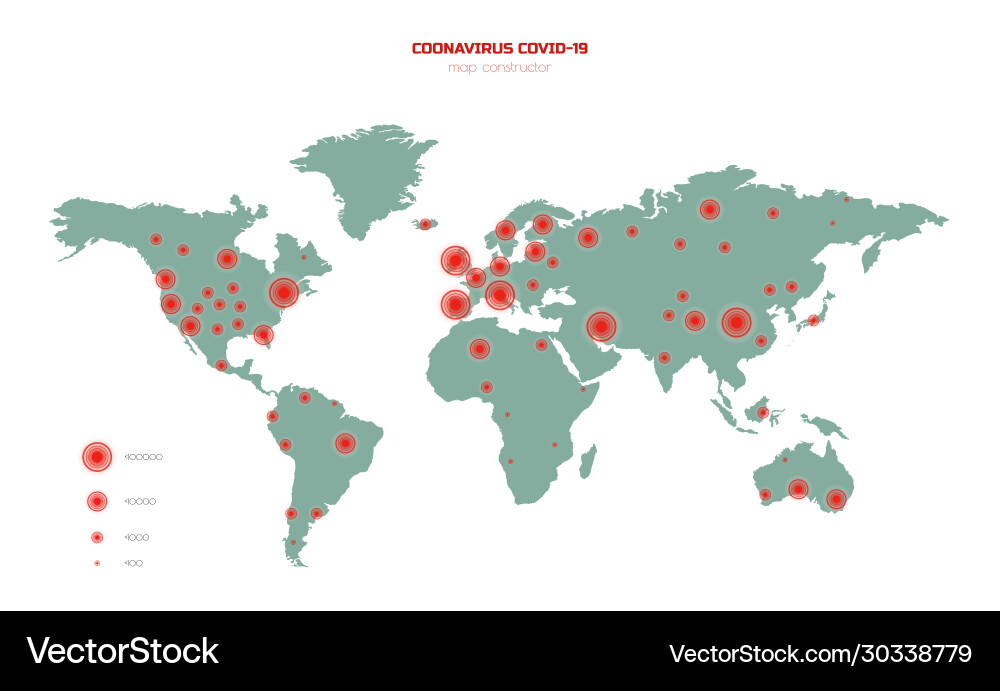 Coronavirus World Map - Global Pandemic Royalty Free Vector