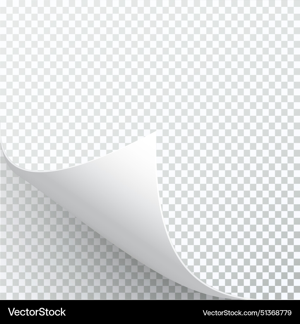 Curly page corner realistic curled Royalty Free Vector Image