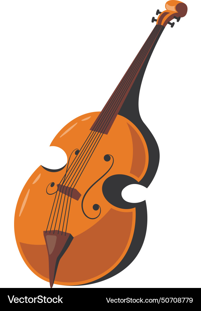 Jazz cello instrument Royalty Free Vector Image