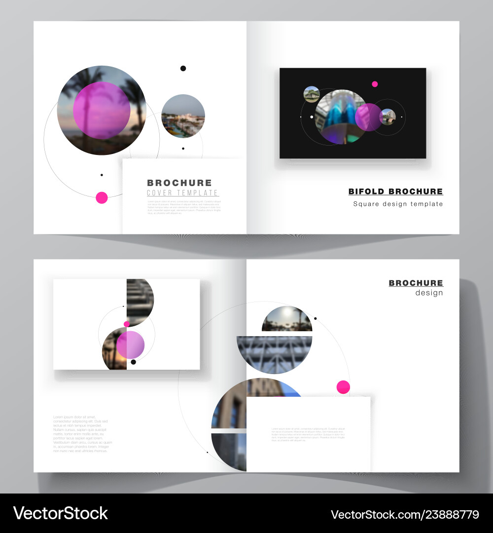 Layout of two covers templates for square Vector Image