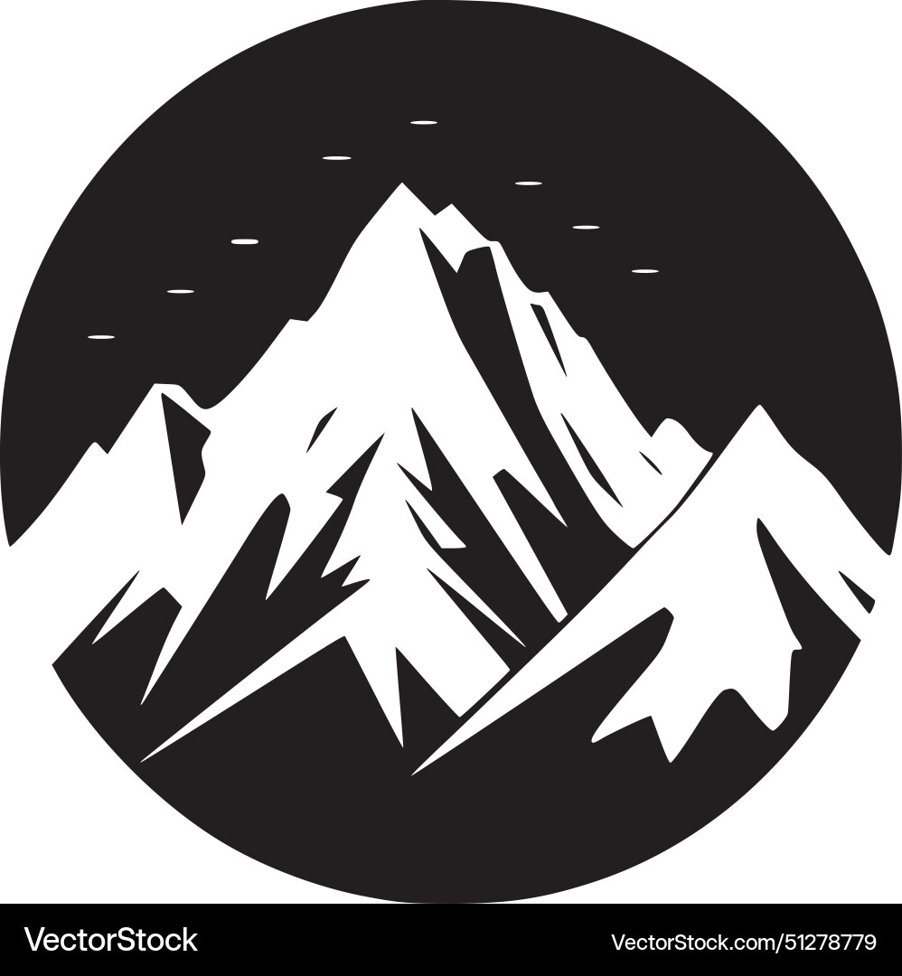 Mountain range - minimalist and flat logo Vector Image