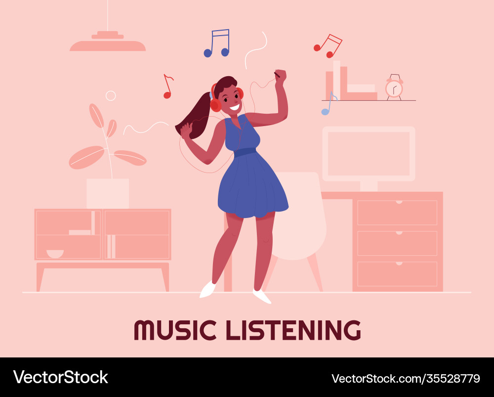Music listening Royalty Free Vector Image - VectorStock