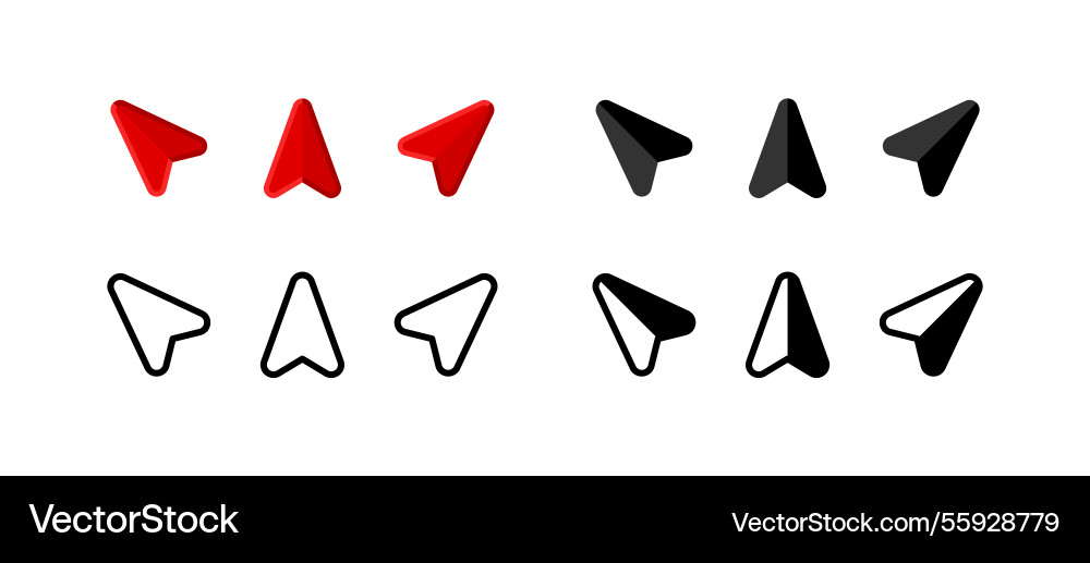 Navigation arrows navigation pointer icons Vector Image