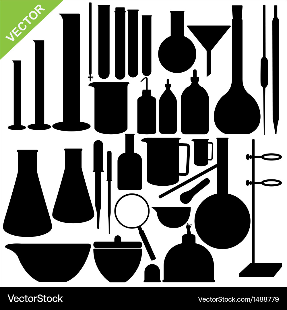 Science laboratory silhouettes Royalty Free Vector Image