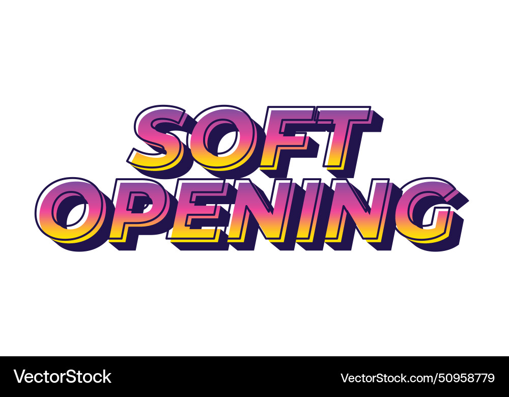 Soft opening text effect in 3d look and eye Vector Image