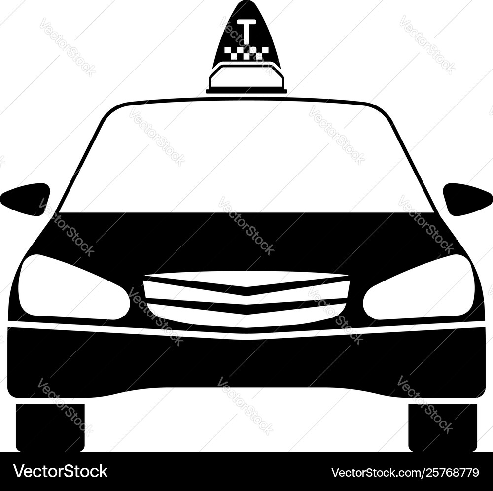 Taxi icon front view Royalty Free Vector Image