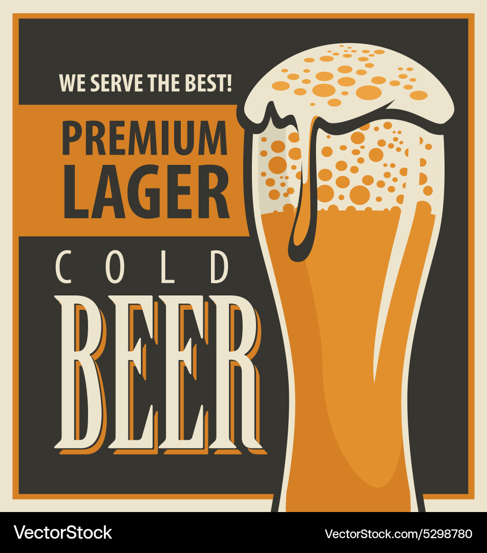 Beer Retro Lizenzfreies Vektorbild - VectorStock