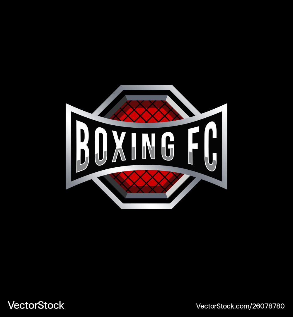 Boxing badge logo design Royalty Free Vector Image