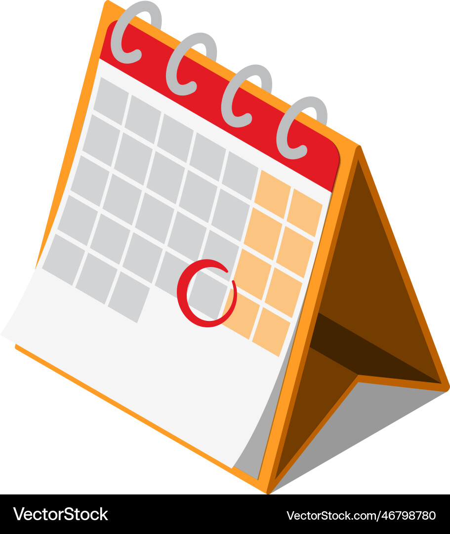 Calendar isometric icon Royalty Free Vector Image