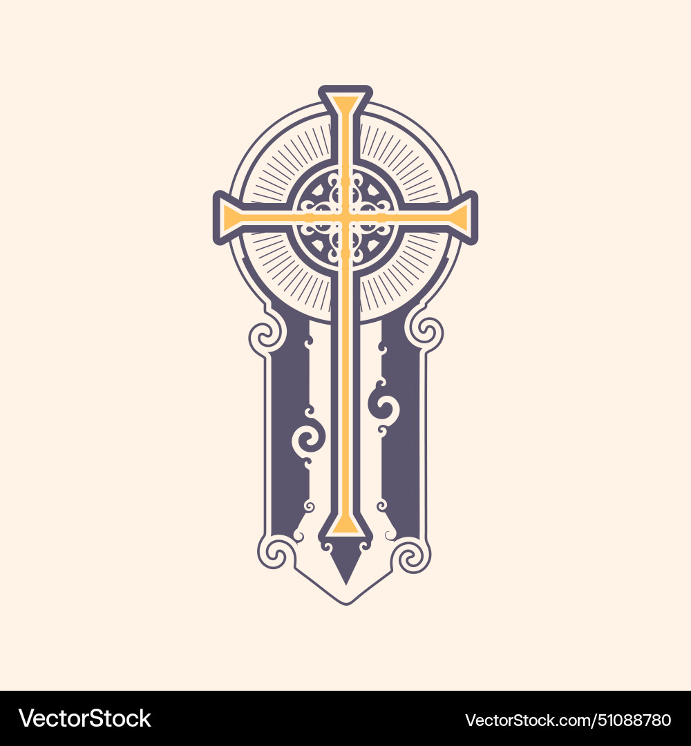 Christianity concept emblem Royalty Free Vector Image