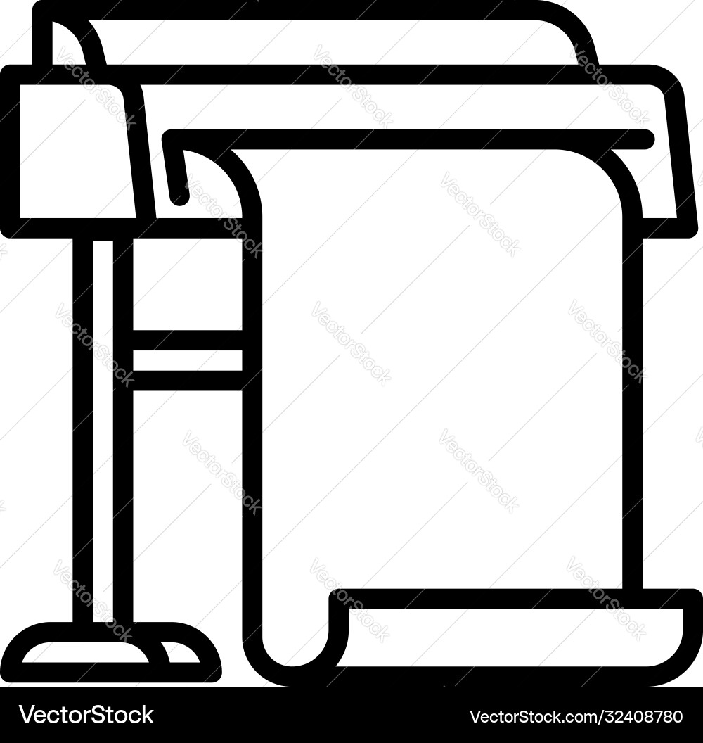 Commercial plotter icon outline style Royalty Free Vector