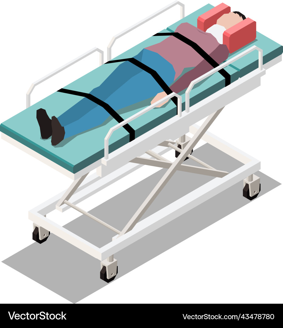 Crash cart victim composition Royalty Free Vector Image