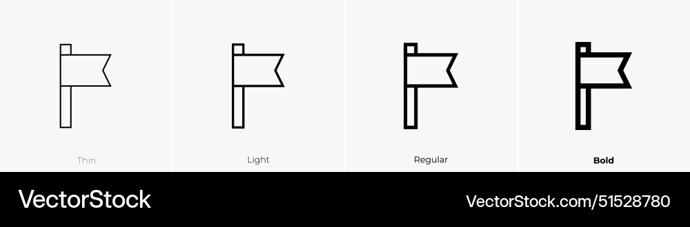 Flag pole icon thin light regular and bold style Vector Image