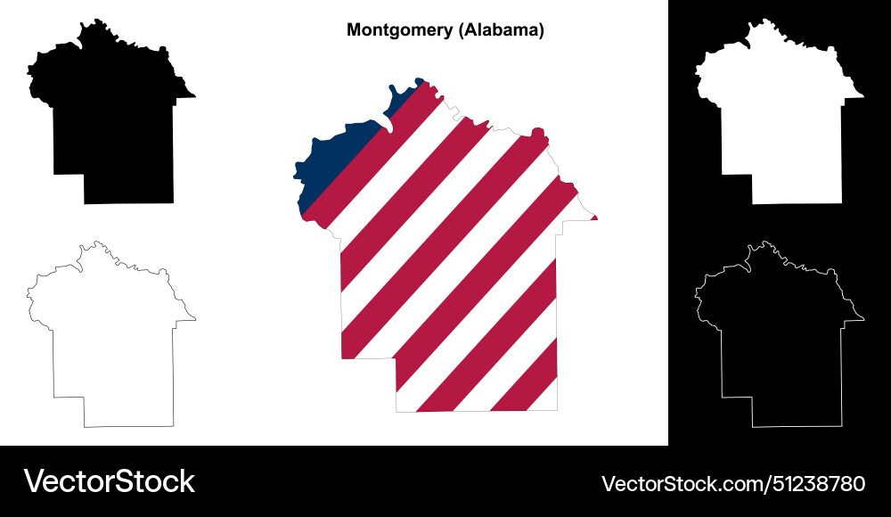 Montgomery outline map Royalty Free Vector Image