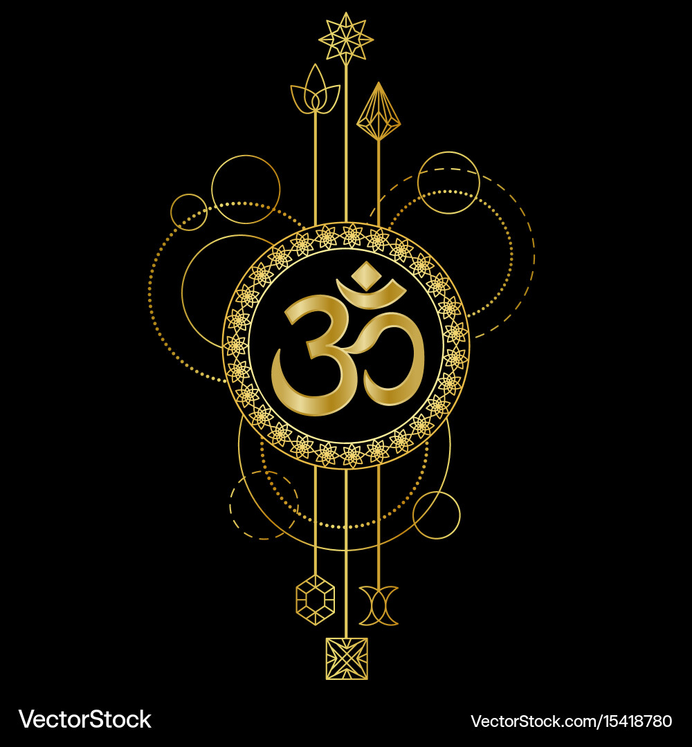 Om modern print Royalty Free Vector Image - VectorStock