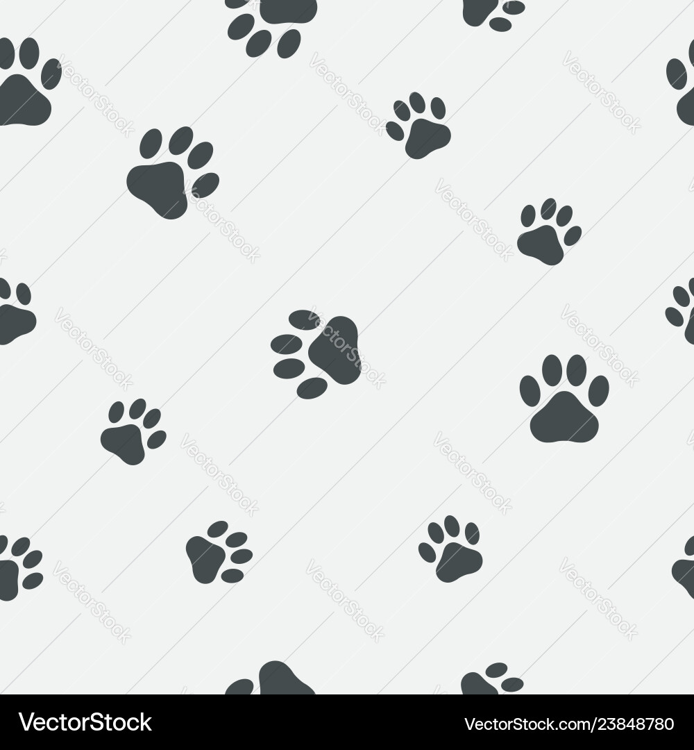 Paw seamless pattern Royalty Free Vector Image