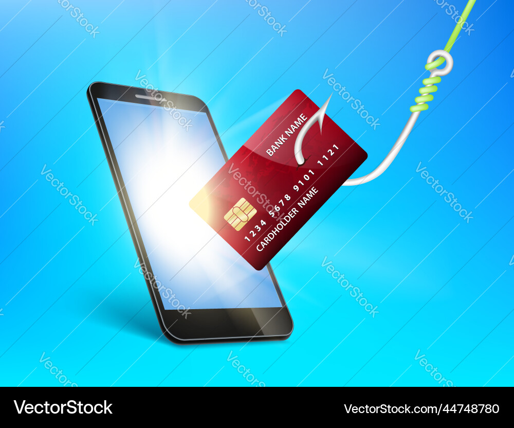 Phishing data from credit cards Royalty Free Vector Image