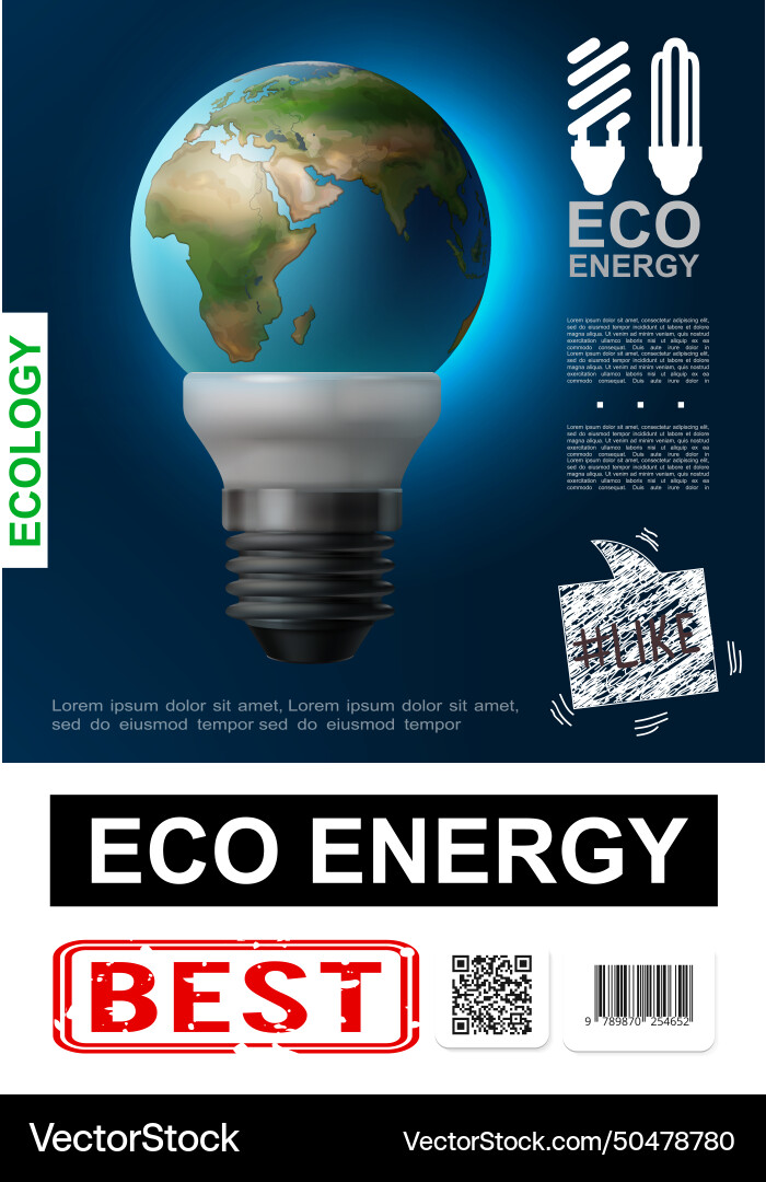 Realistic eco energy poster Royalty Free Vector Image