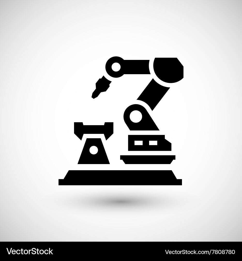 Robotic arm machine icon Royalty Free Vector Image