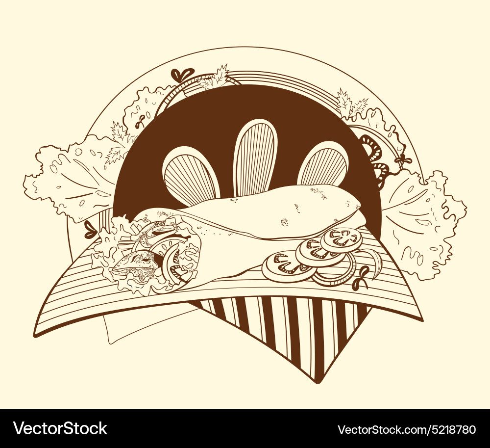 Shawarma Royalty Free Vector Image - VectorStock