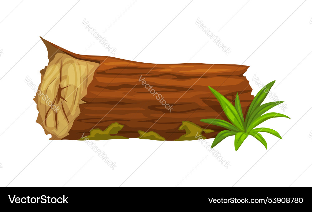 Tree log stump prehistoric jungle landscape asset Vector Image