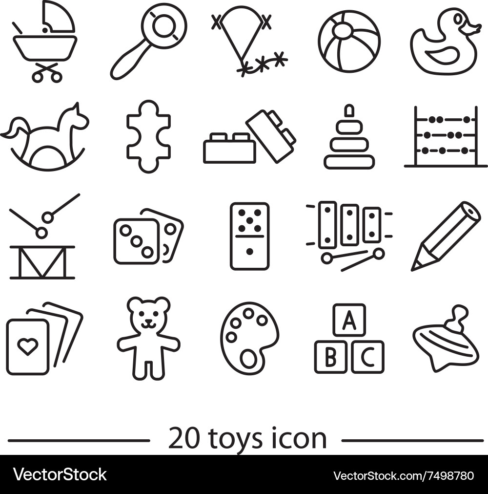 Twenty line toys icon Royalty Free Vector Image