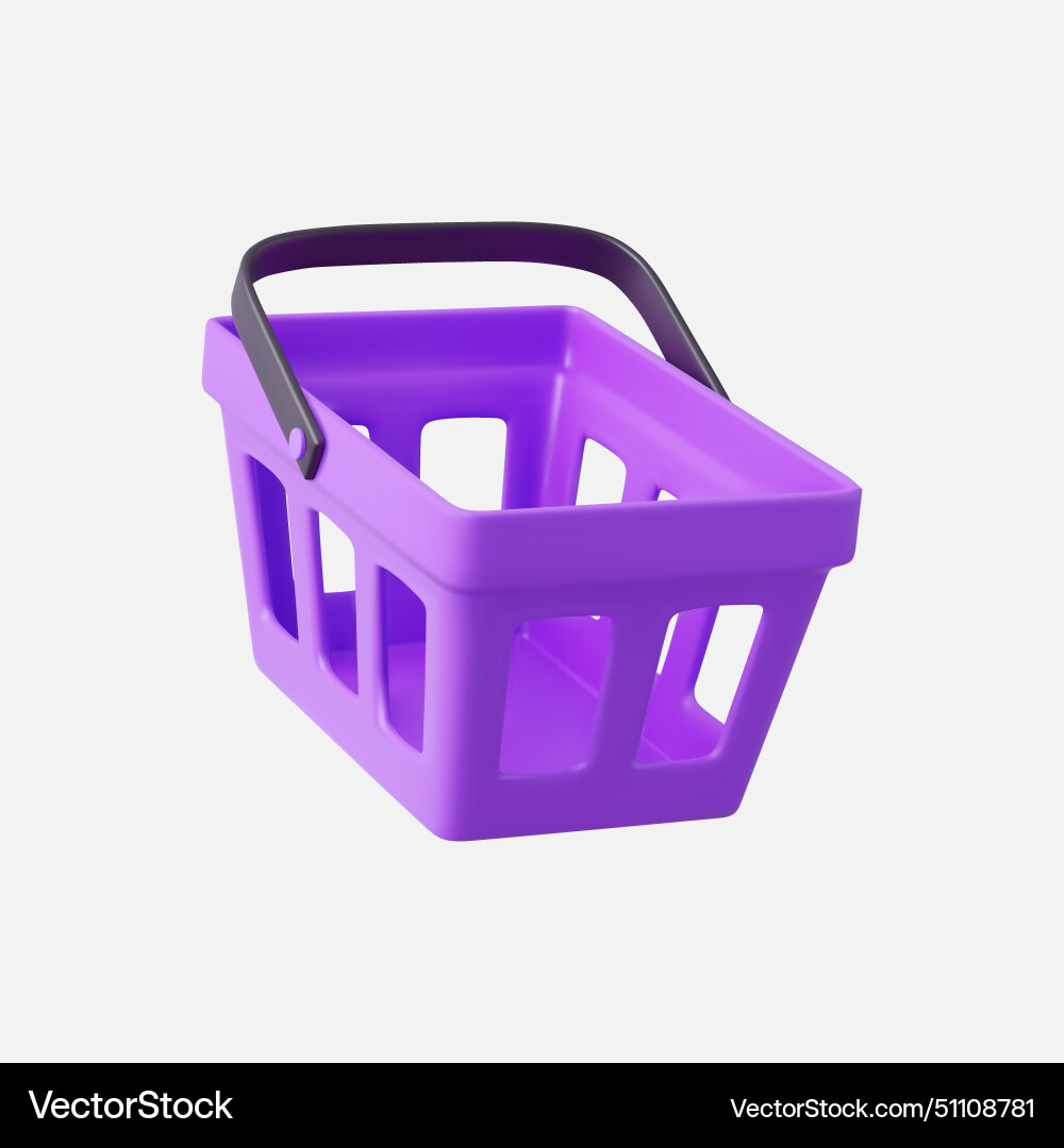 3d realistic shopping cart Royalty Free Vector Image